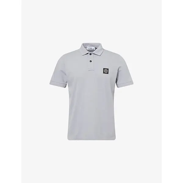 Stone Island Logo-patch Stretch-cotton Polo Shirt