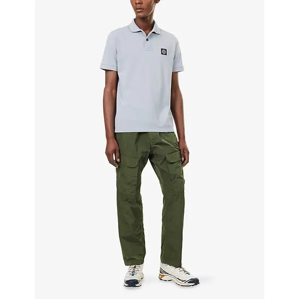Stone Island Logo-patch Stretch-cotton Polo Shirt