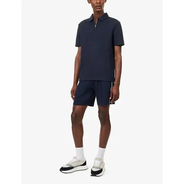 ARNE Cavour Textured Zip Woven Polo Shirt Xxl