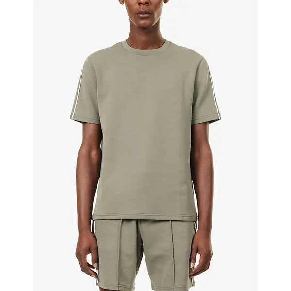 ARNE Contrasting-trim Short-sleeve Cotton-blend T-shirt
