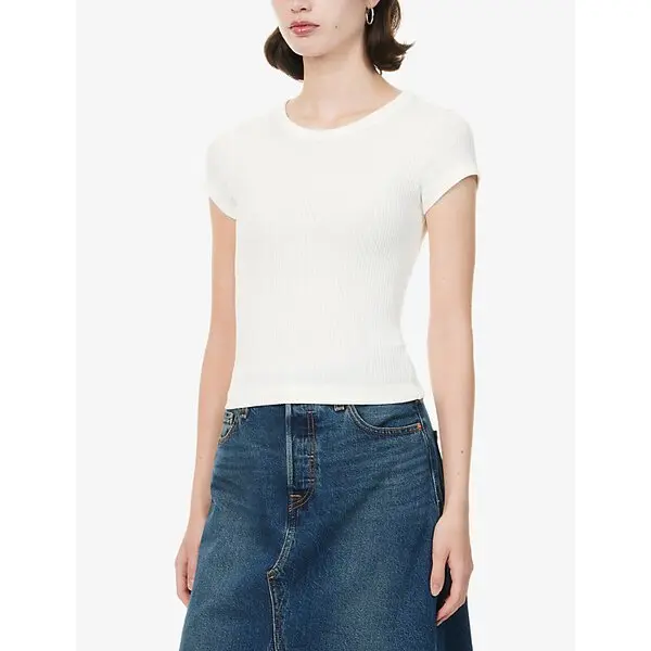 Citizens Of Humanity Nello Ribbed Knit T-shirt - Pashmina (off White)