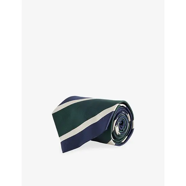 Dunhill Grenadine Club Striped Silk Tie