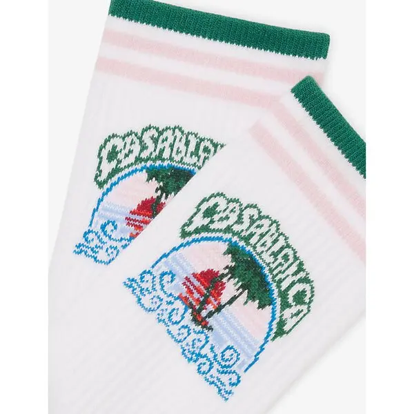 Casablanca Palm Tree Emblem Crew Socks