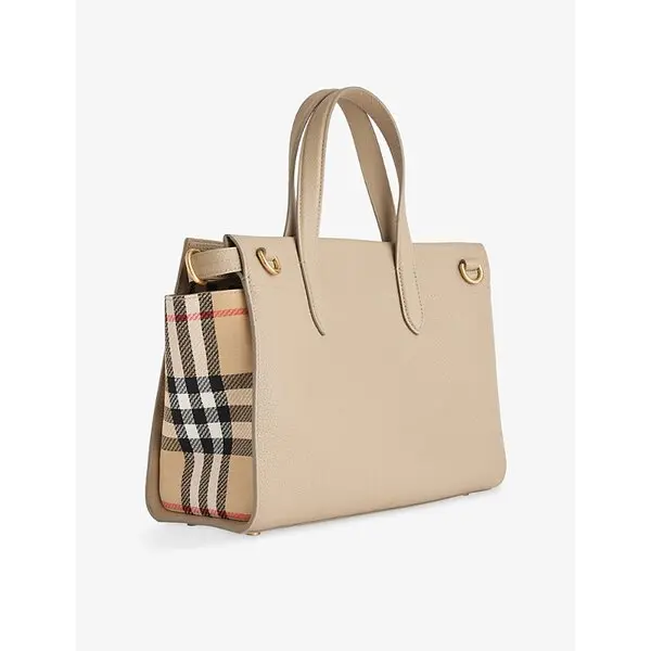 Burberry Cotswolds Check Small Leather Tote Bag