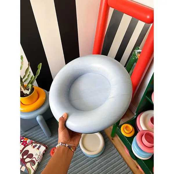 GUSTAF WESTMAN Chunky Wooden Bowl Plate - Blue Pine