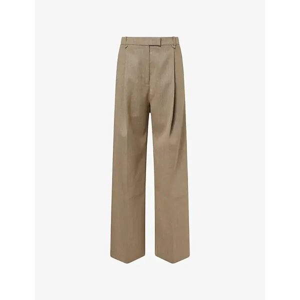Camilla And Marc Halden Pleated Woven Trousers - Taupe