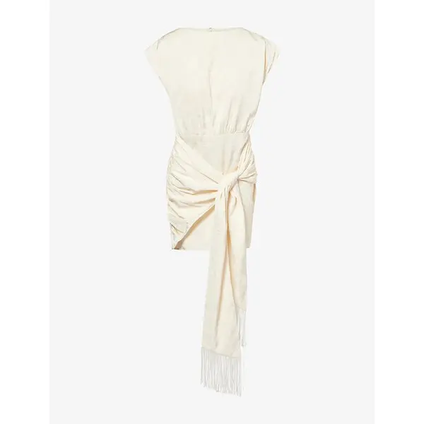 PRETTY LAVISH Hattie Jacquard Satin Mini Dress - Cream
