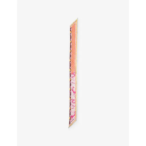 Prada Printed Silk Twill Skinny Scarf