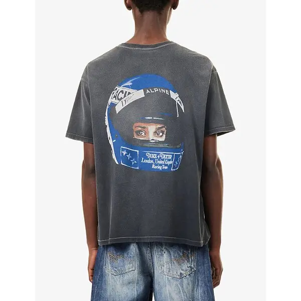 DUKE + DEXTER Alpine Formula One Logo Cotton T-shirt