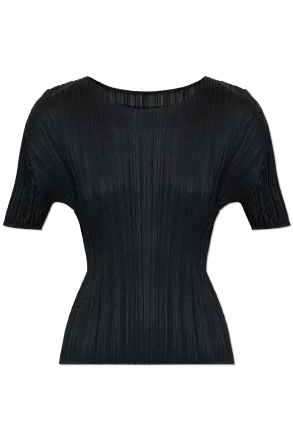 Issey Miyake Pleated Short Sleeve Top