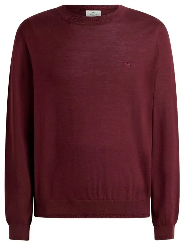 Etro Sweater In Wool And Silk With Pegasus Embroidery