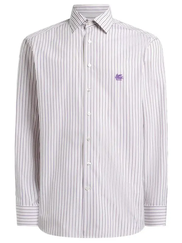 Etro Shirt Logo Rome With Striped Print