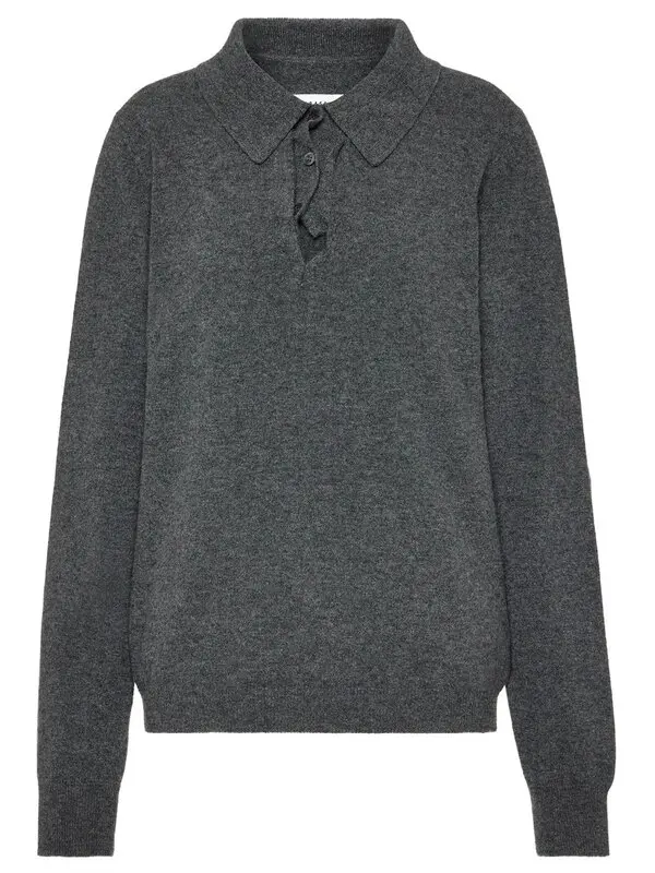 MAISON MARGIELA Polo Sweater In Wool With Draped Collar
