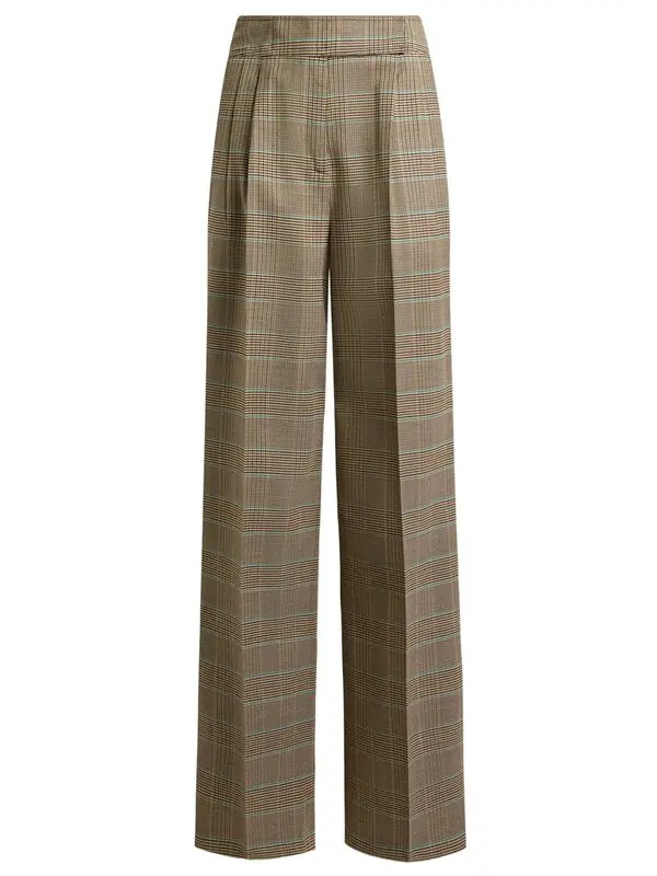 Etro Stretch Wool Pants With Houndstooth Pattern