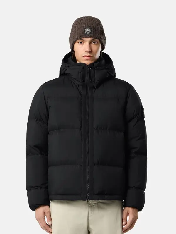 Stone Island Ripstop Down Jacket With Removable Hood