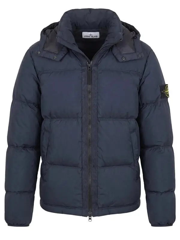Stone Island Ripstop Down Jacket With Removable Hood