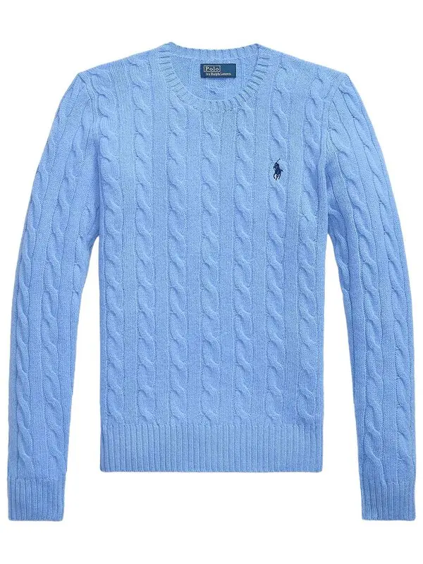 Polo Ralph Lauren Crew Neck Pullover In Wool And Cashmere With Cables