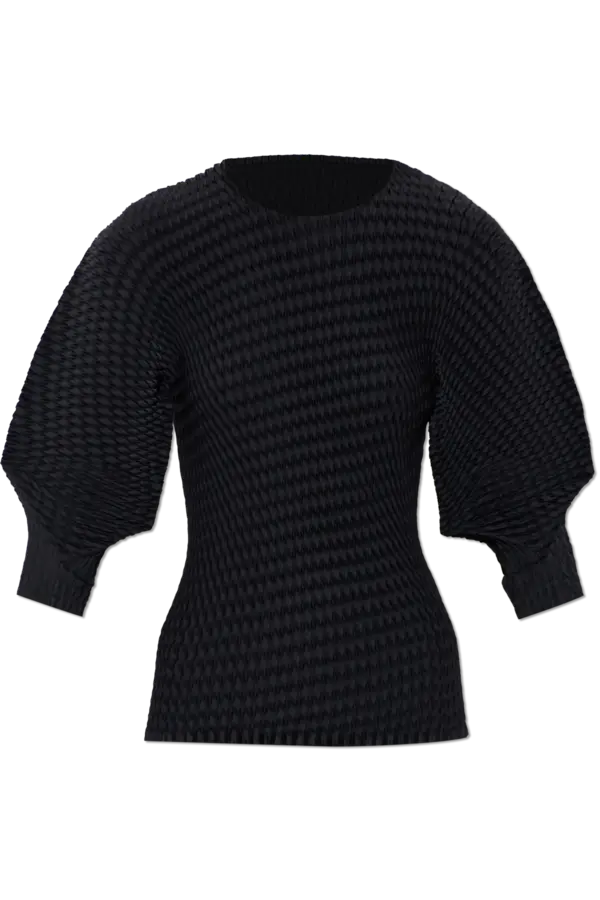 Issey Miyake Pleated Short-sleeve Top