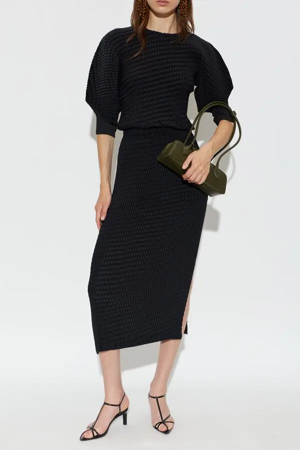 Issey Miyake Pleated Short-sleeve Top