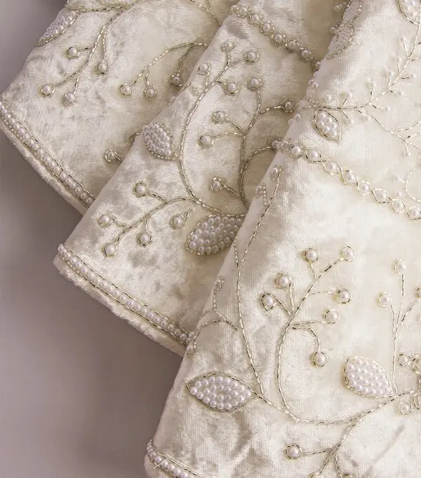 Harrods Velvet Embroidered Floral Tree Skirt