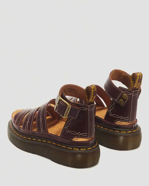 Dr. Martens Clarissa Ii Quad Desert Rodeo Classic Pull Up Leather Sandals