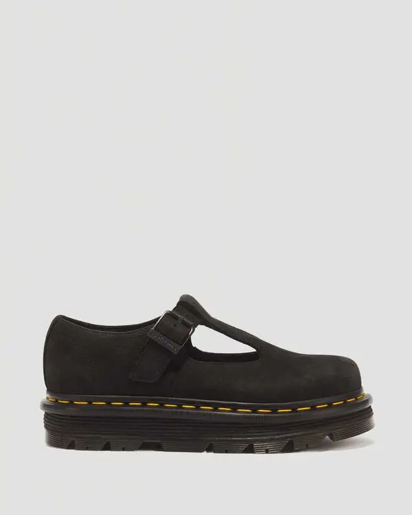 Dr. Martens Zebzag Milled Nubuck Mary Jane Shoes - Black