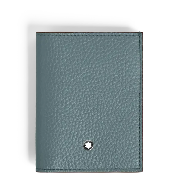 Montblanc Mini Wallet 4cc In Grain - Frosted Blue