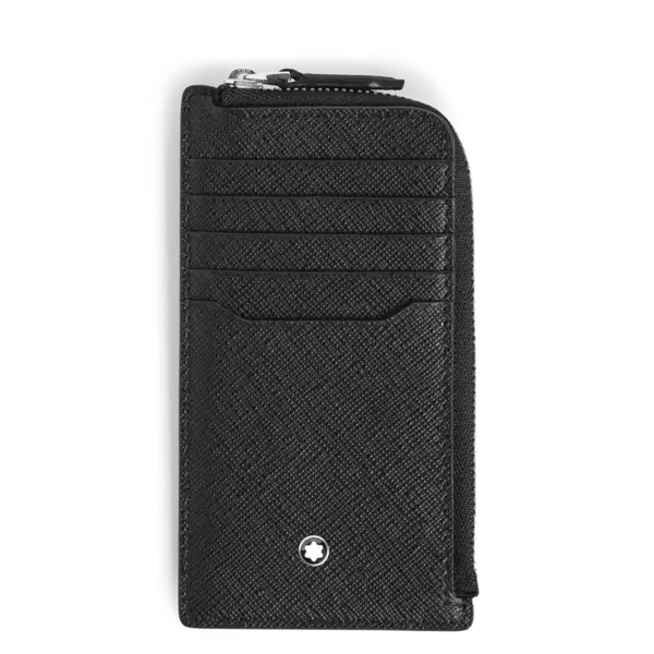 Montblanc Card Holder 7cc With Zip In Sartorial - Black