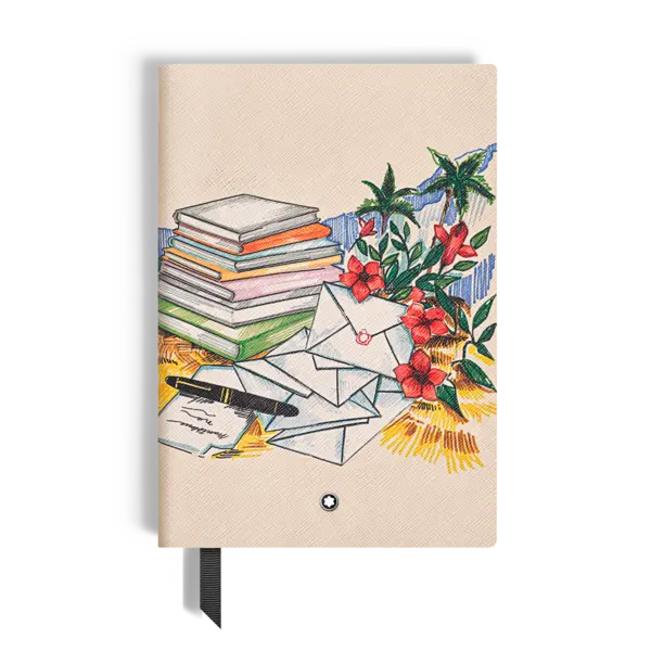 Montblanc Medium Notebook In Sartorial Leather, Summer Capsule, Lined Pages - White