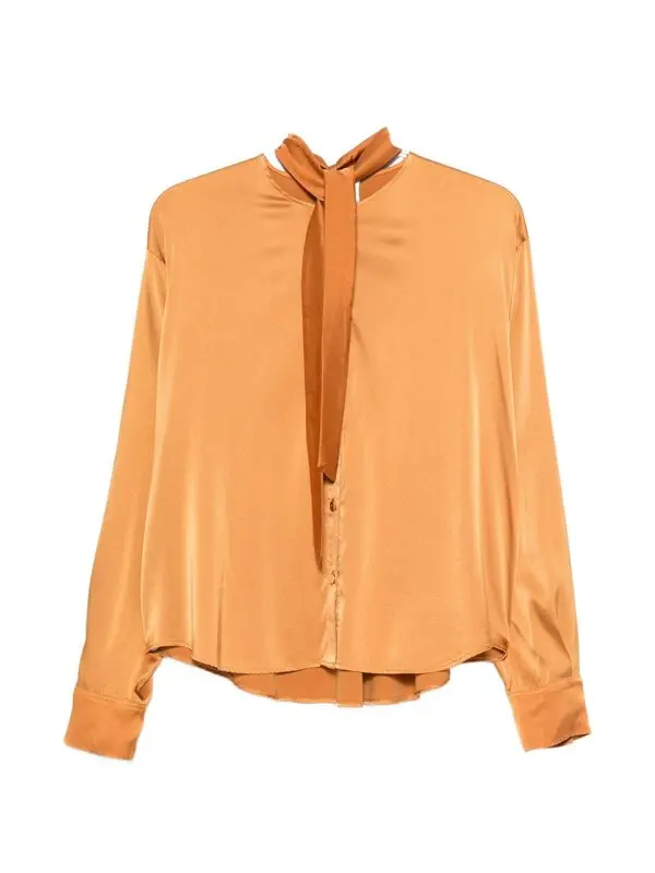 FORTE_FORTE Silk Bow-tie Shirt