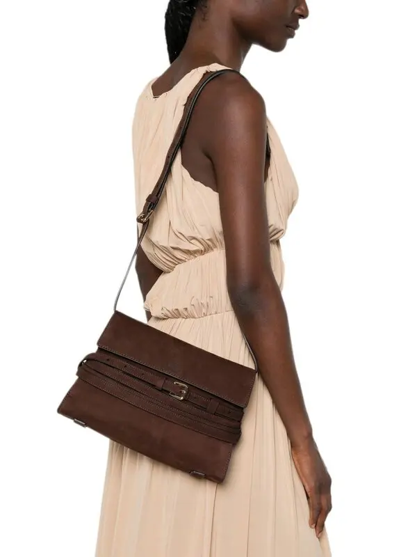 Moschino Tie Detailed Leather Handbag - Brown