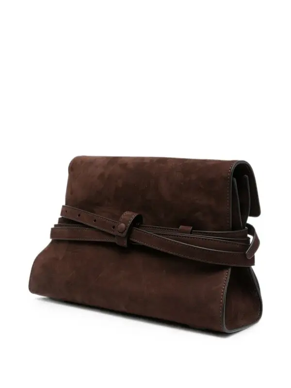 Moschino Tie Detailed Leather Handbag - Brown