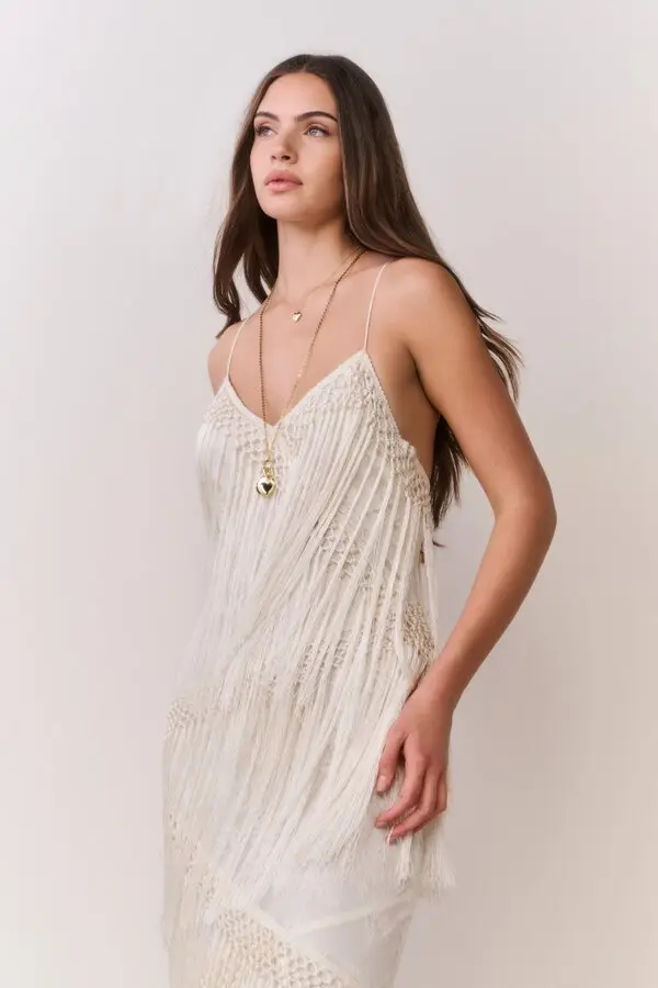 LoveShackFancy Delphi Fringe Lace Gown
