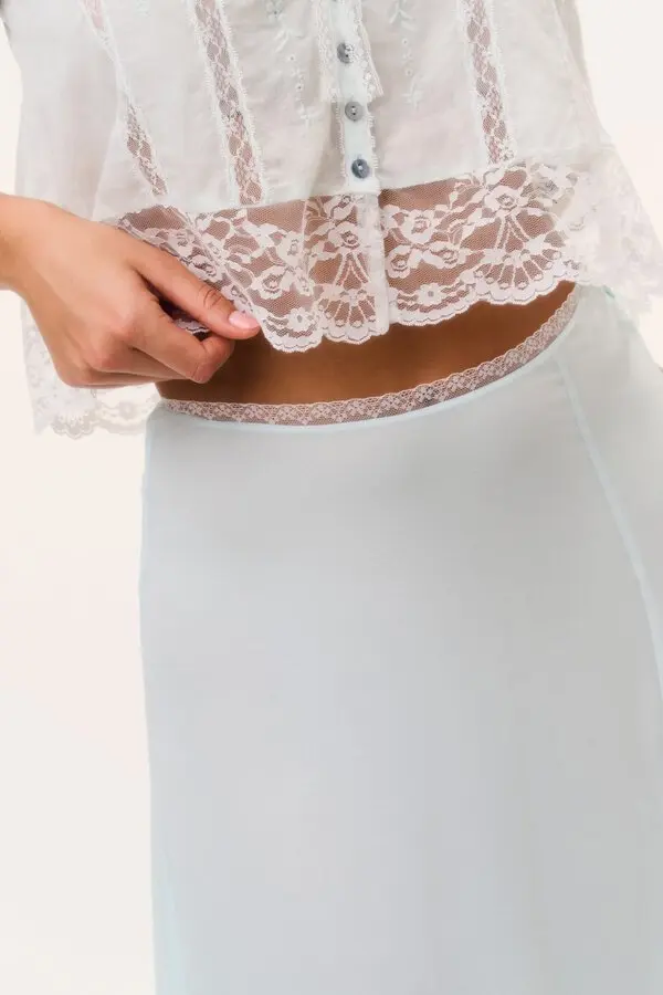 LoveShackFancy Sybel Silk Chiffon Maxi Skirt