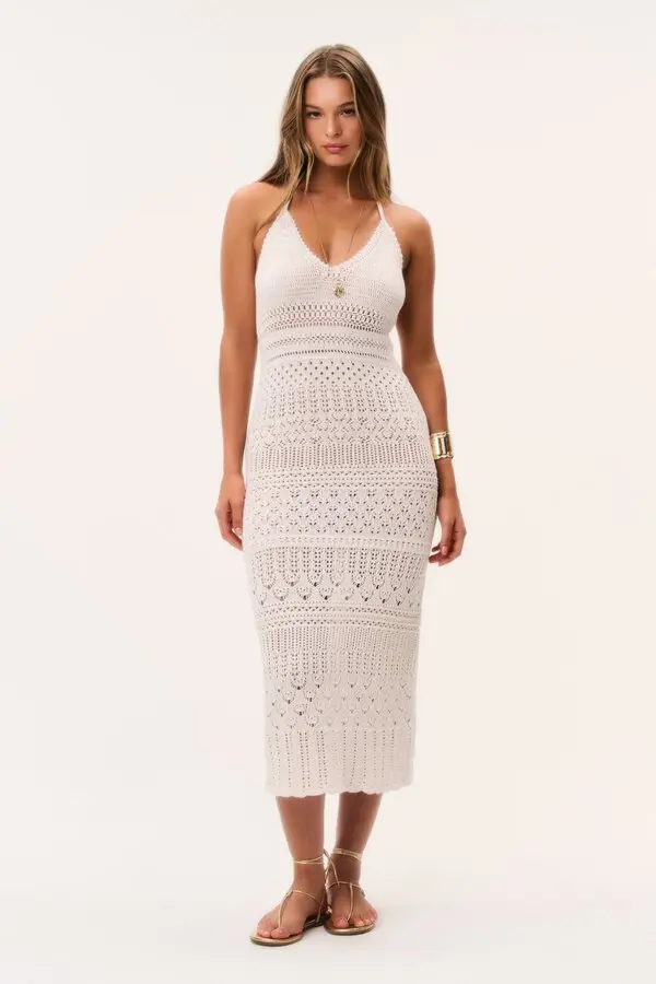 LoveShackFancy Massie Crochet Midi Dress
