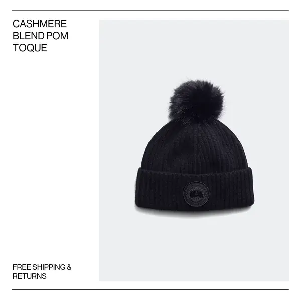 Canada Goose Cashmere Blend Pom Toque - Black