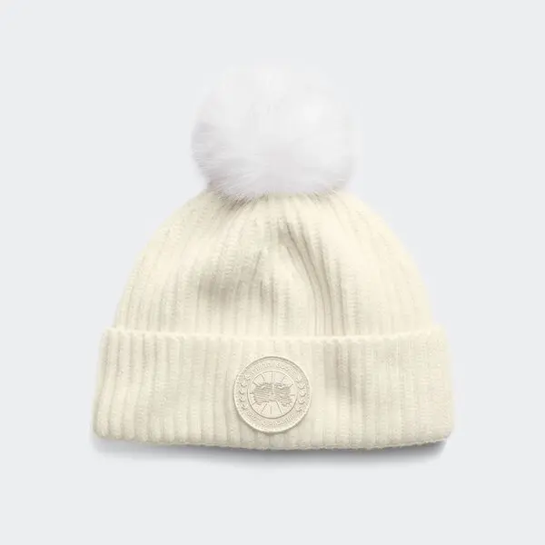 Canada Goose Cashmere Blend Pom Toque - Linen