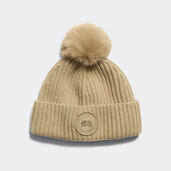 Canada Goose Cashmere Blend Pom Toque - Timber Sand