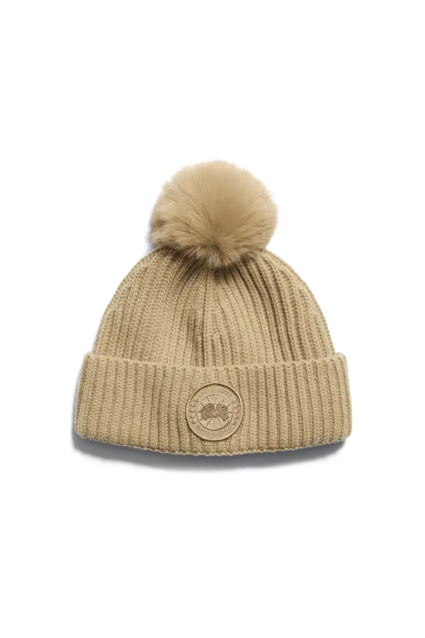 Canada Goose Cashmere Blend Pom Toque - Timber Sand