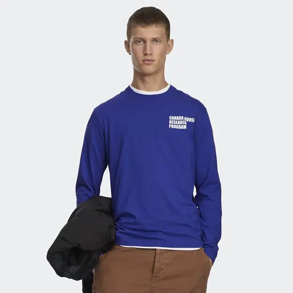 Canada Goose Vantage Globe Long Sleeve T-shirt - Azurite Blue