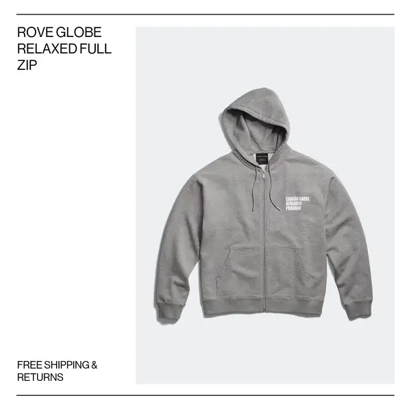 Canada Goose Rove Globe Relaxed Full Zip Hoodie - Stone Heather