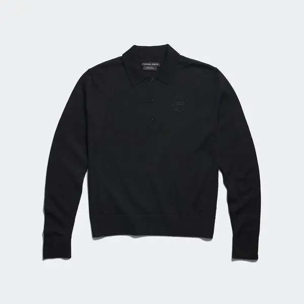 Canada Goose Melrose Knit Long Sleeve Polo - Black