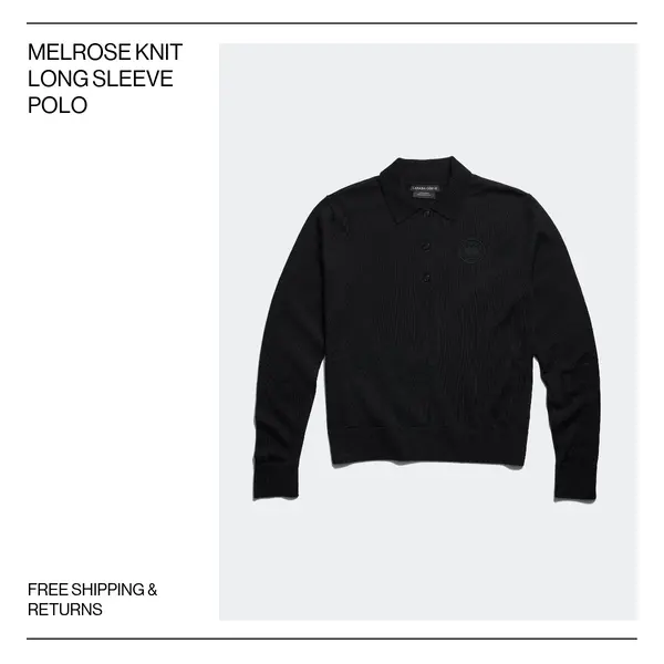 Canada Goose Melrose Knit Long Sleeve Polo - Black