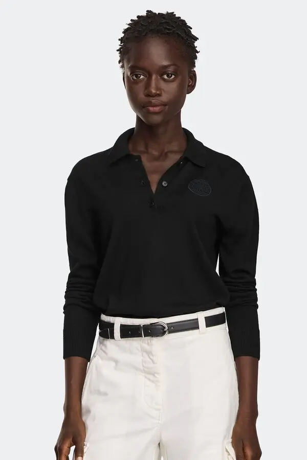 Canada Goose Melrose Knit Long Sleeve Polo - Black