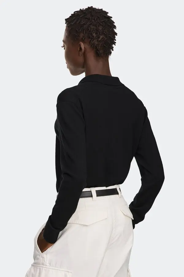 Canada Goose Melrose Knit Long Sleeve Polo - Black