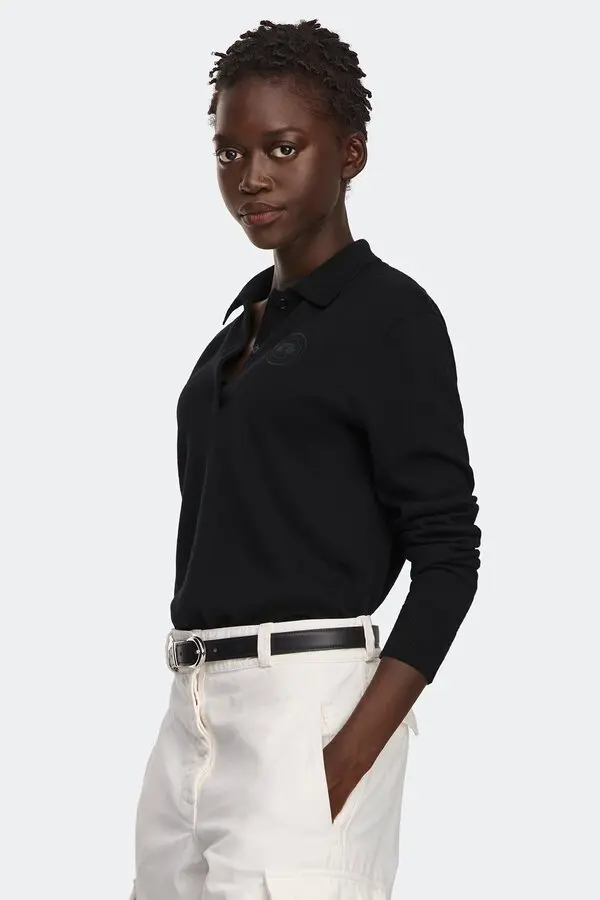 Canada Goose Melrose Knit Long Sleeve Polo - Black