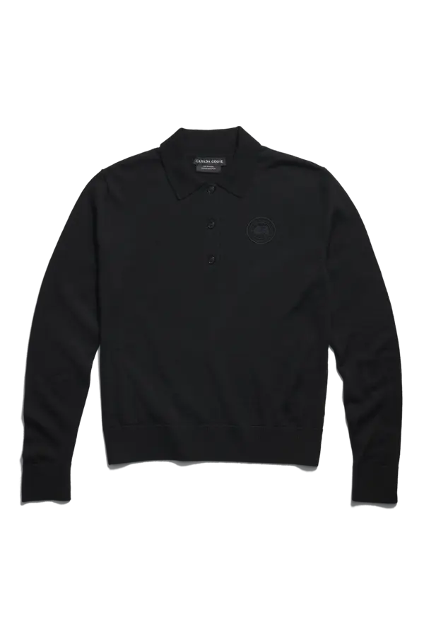 Canada Goose Melrose Knit Long Sleeve Polo - Black