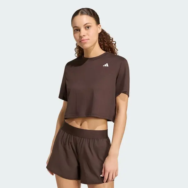Adidas Training Essentials Boxy Workout Tee - Aurora Coffee