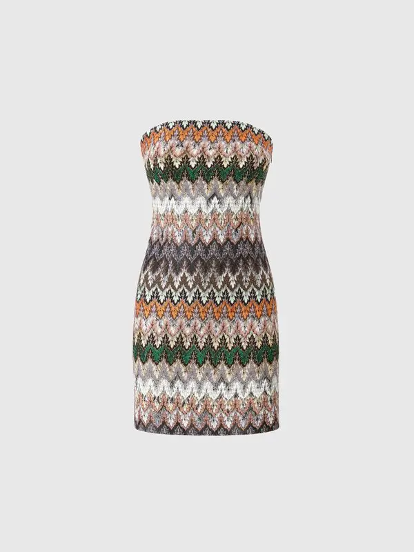Missoni Mini Dress In Viscose And Cotton Lamé Lace Motif - Multicoloured