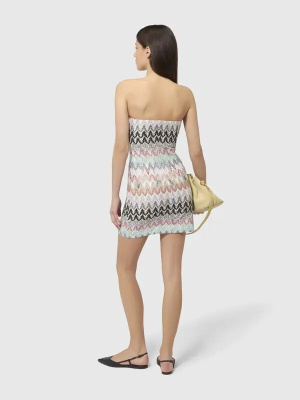 Missoni Viscose And Cotton Lamé Lace Motif Mini Dress - Multicoloured